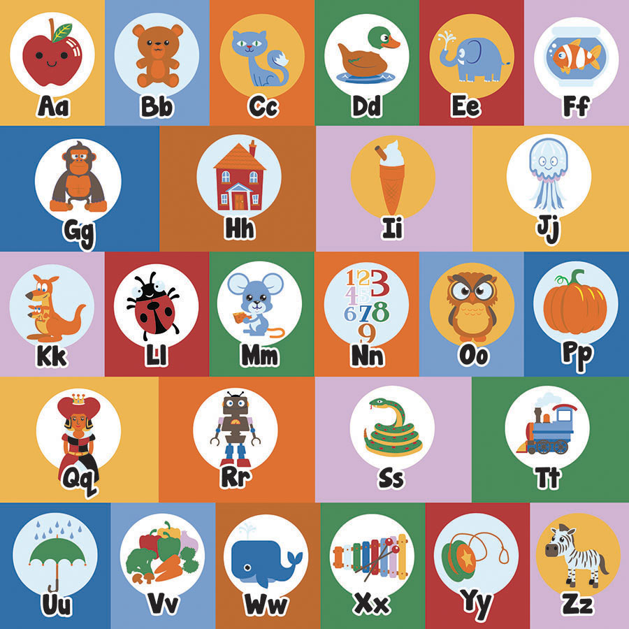 Learning Alphabet Abc Chart White Laminated Classroom BAC